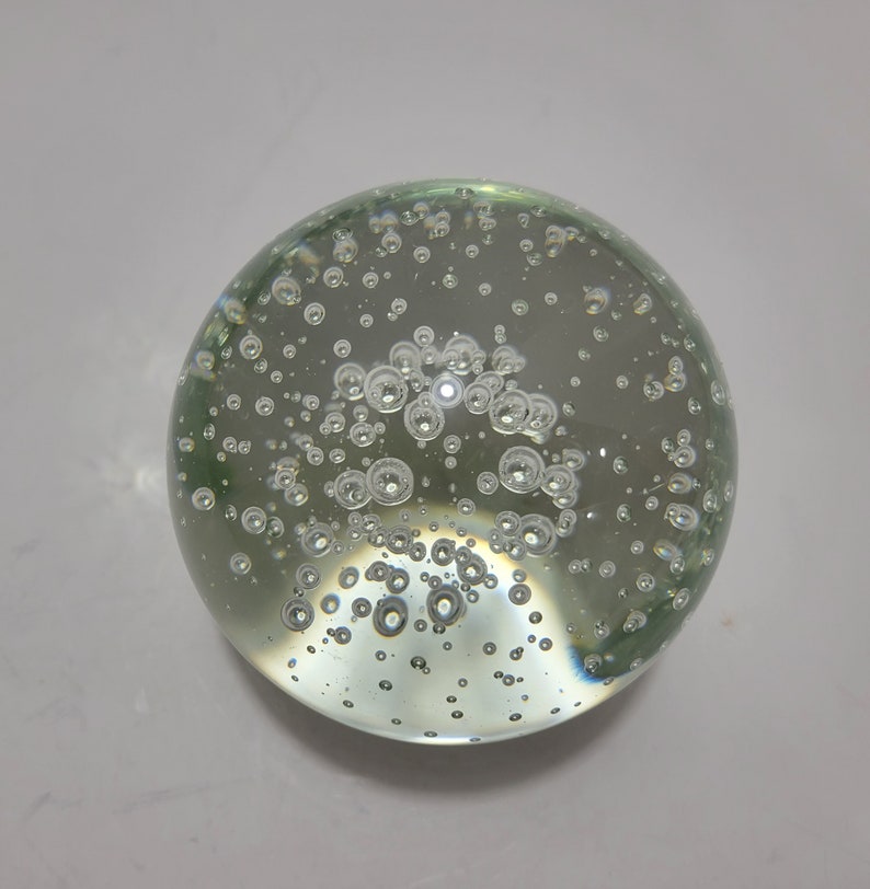 Round Glass Controlled Paper Weight Vintage Controlled Bubble - Etsy