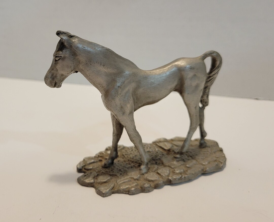 Vintage Pewter Horse, Pewter Horse Figurine, Horse Figurine, Vintage ...