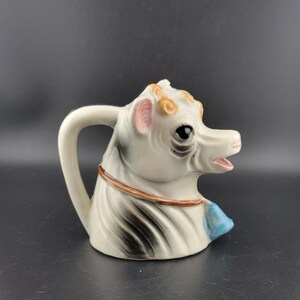 Vintage Cow Creamer, Hand Painted Blue Bell Cow Creamer, Vintage Blue ...