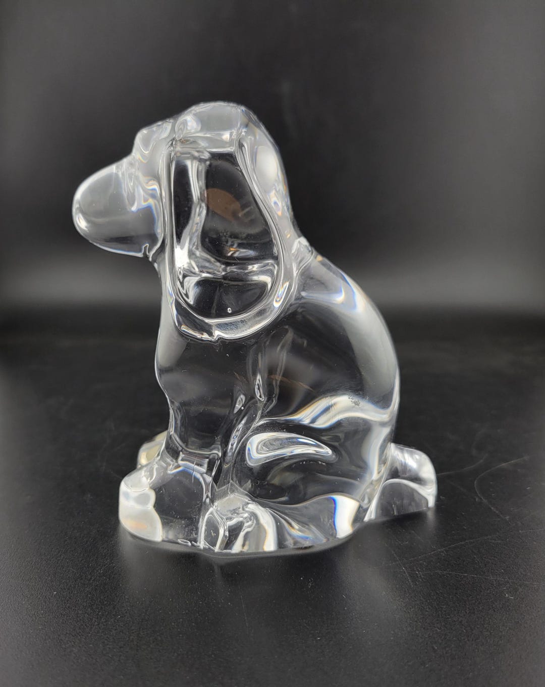 Crystal Dog Figurine, Vintage Swedish Orrefors Crystal Dog Paperweight ...