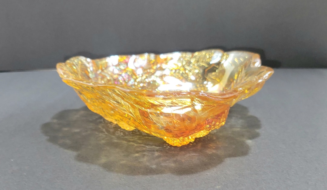 Marigold Carnival Glass, Carnival Glass, Vintage Marigold Glass ...