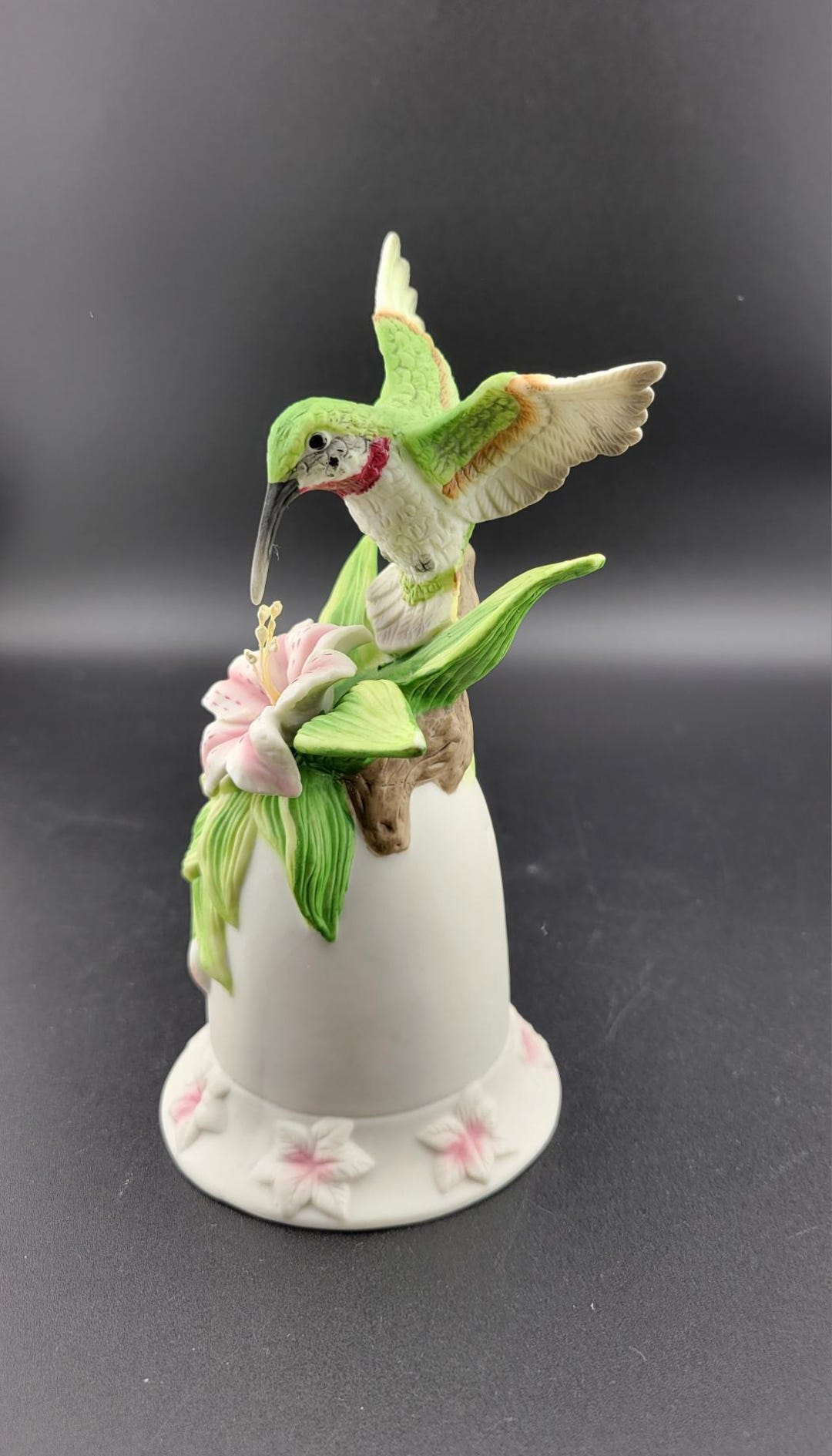 Seymour Mann Hummingbird Porcelain Bell, 1996 Decorative Bell, Bisque ...