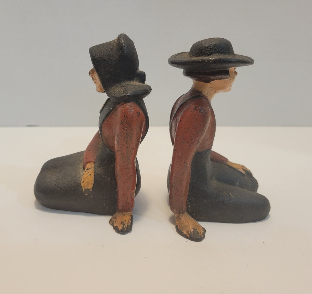 Cast Iron Amish Couple Bookends, Cast Iron Bookends, Amish Couple ...