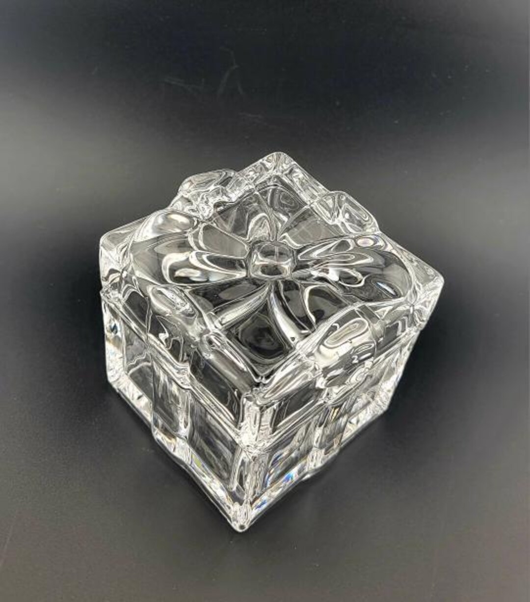 Clear Glass Trinket Box, Glass Jewelry Box With Bow - Etsy