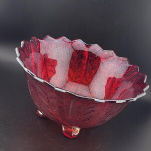 Vintage Impressed Imperial Glass Iridized Sunset Red Carnival Glass ...
