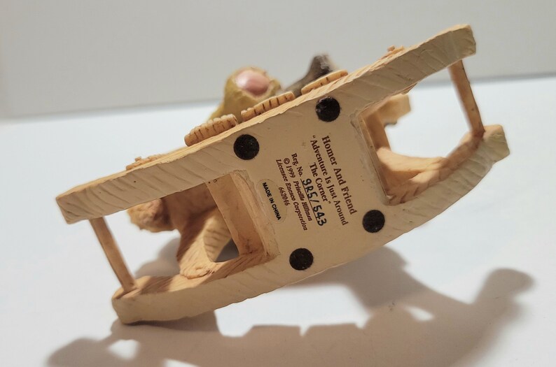 Enesco Homer and Friend on Rocking Horse Resin Bear Figurine - Etsy