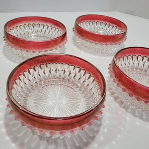 Indiana Glass, Ruby Diamond Point Cream and Sugar, Indiana Glass, Red ...