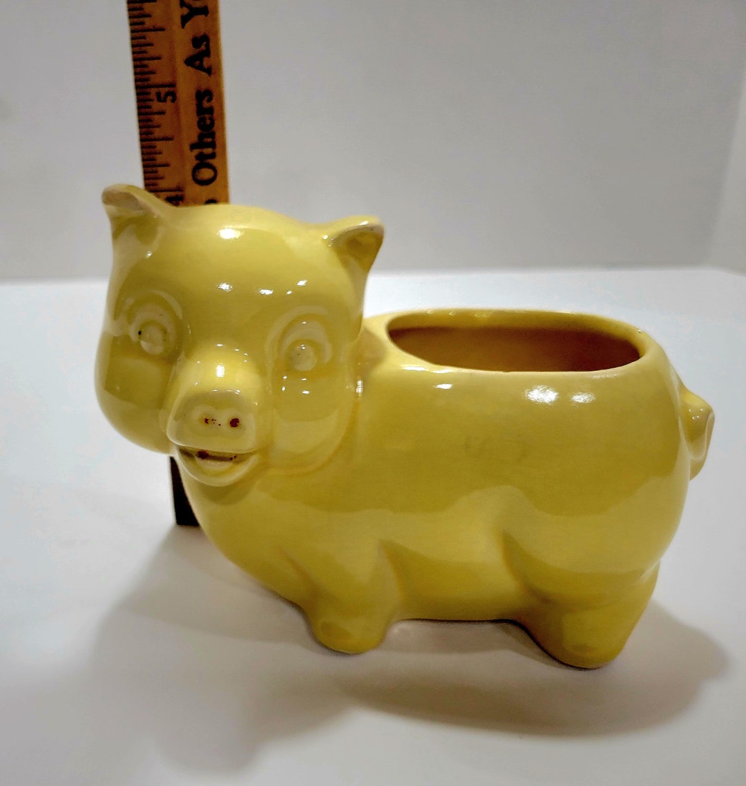Vintage Pig Planter, Vintage Pottery Pig Planter, Cute Pig Planter ...
