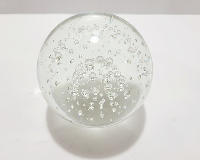 Round Glass Controlled Paper Weight Vintage Controlled Bubble - Etsy