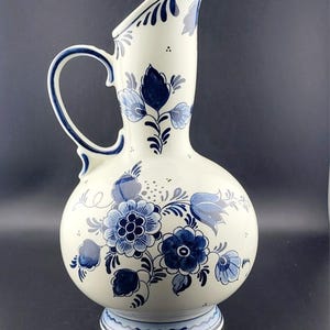Royal Goedewaagen Handled Blue Delft Vase/pitcher. Handpainted With ...