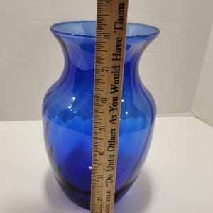 Vintage Indiana Glass Vase, Blue Indiana Glass Vase, Vintage Blue Glass ...