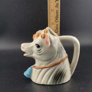 Vintage Cow Creamer, Hand Painted Blue Bell Cow Creamer, Vintage Blue ...