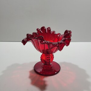 Vintage Fenton Ruby Red Compote, Vintage LG Wright Fenton Glass ...