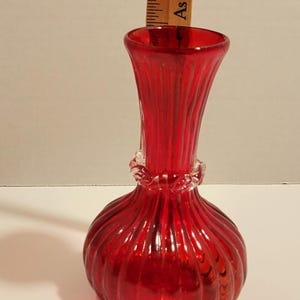 Pilgrim Red Glass Vase, Vintage Red Glass, Blown Glass Vase, Pilgrim ...