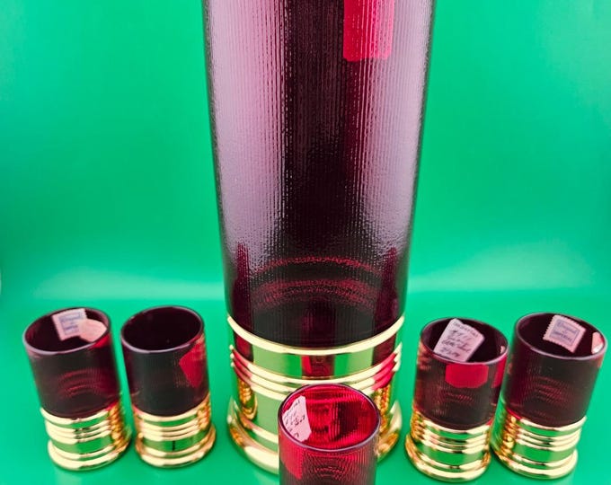 Imperial Glass Trader Vic's Shotgun Shell Magnum Pitcher & Shot Glasses ...