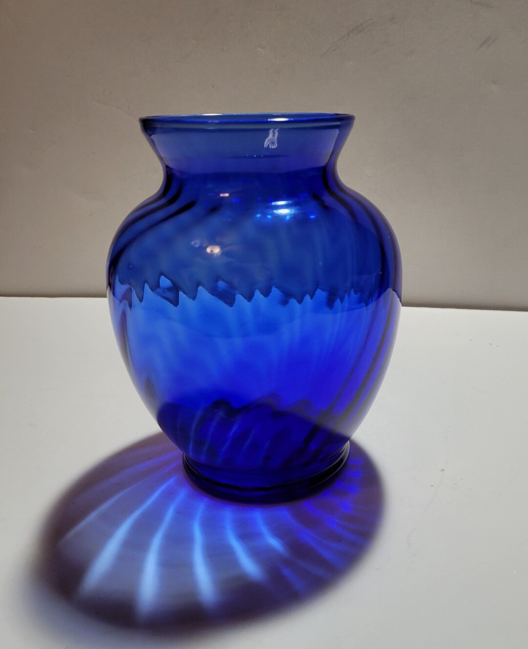 Vintage Indiana Glass Vase, Blue Indiana Glass Vase, Vintage Blue Glass ...