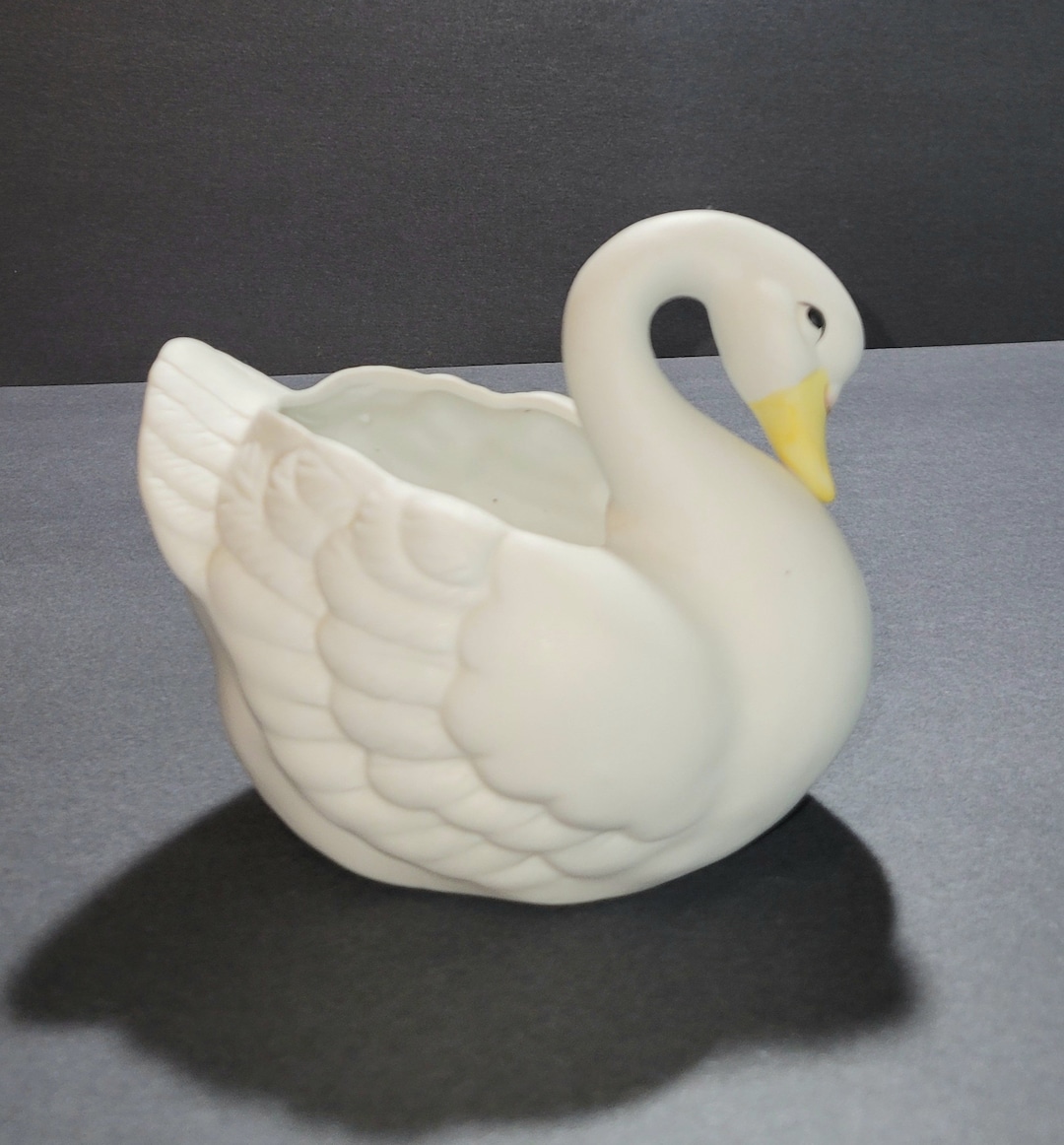 Homco Swan Planter, Vintage Swan Planter, Swan Planter, Homco Swan ...