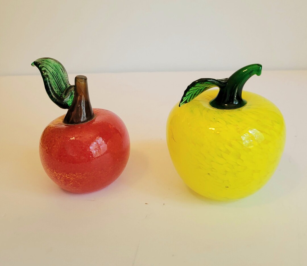 Glass Apple Paperweight, Apple Paperweight, Glass Apple, Glass Fruit ...