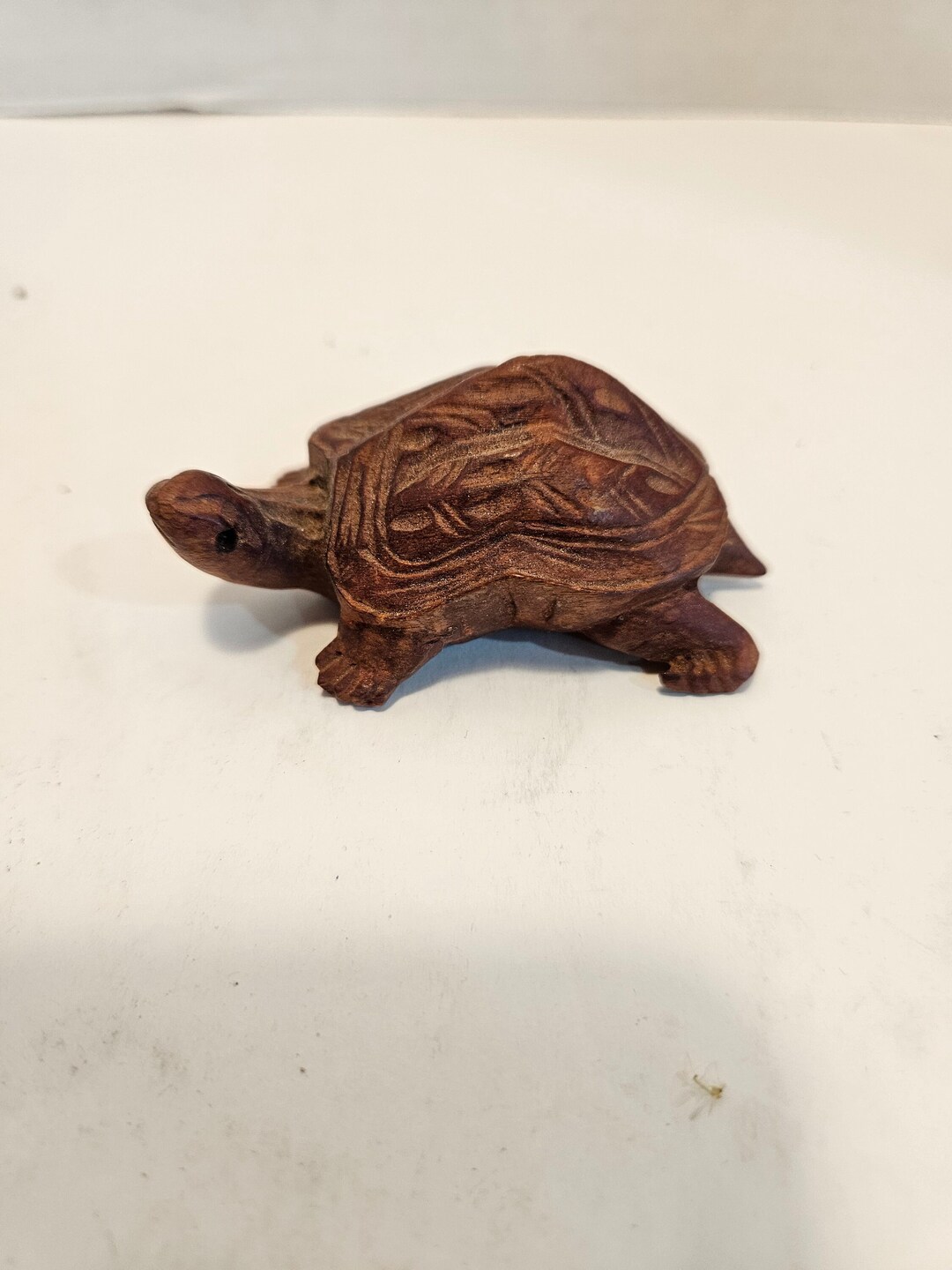 Vintage Mini Carved Wooden Turtle, Turtle Figurine, Tortoise, Hand ...