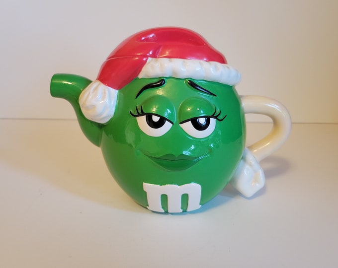M&M Tea Pot, Christmas M and M Teapot, Green MM Teapot, Green M Andm ...