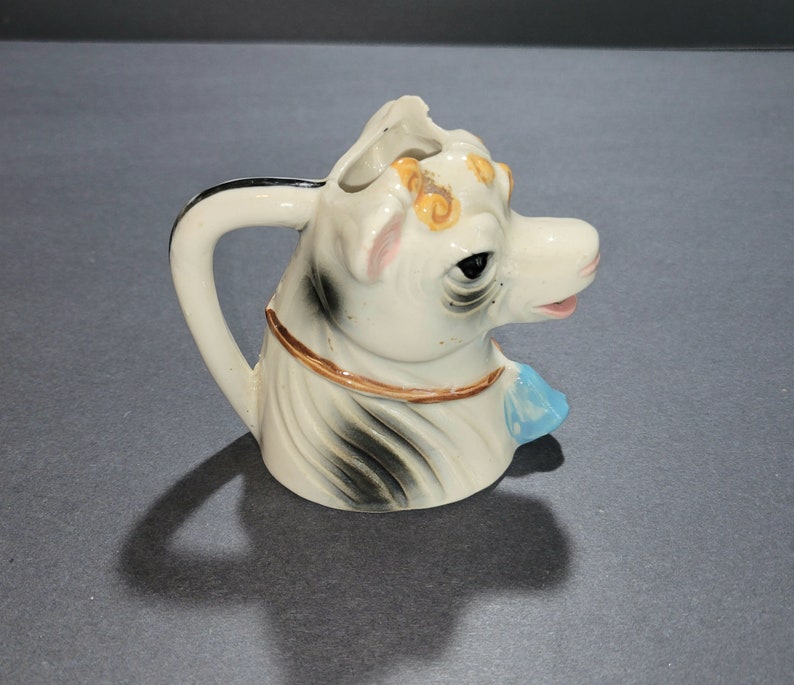 Vintage Cow Creamer Hand Painted Blue Bell Cow Creamer - Etsy
