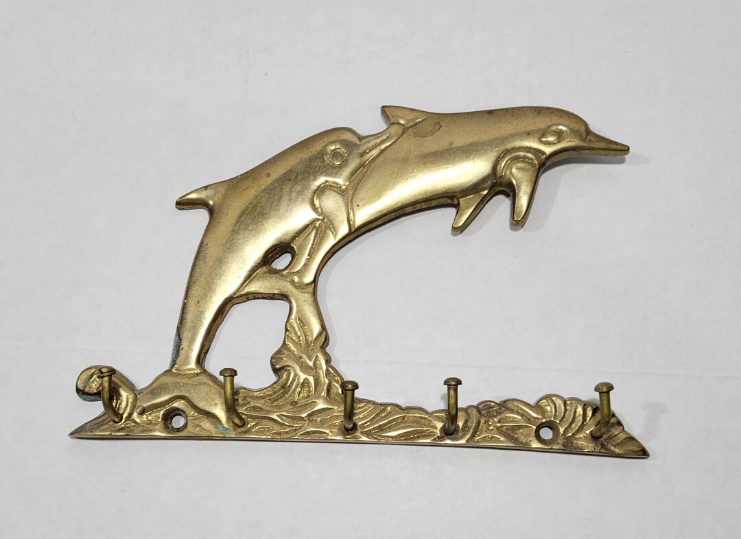 Brass Dolphin Key Holder, Vintage Brass Dolphins. Brass Dolphins ...