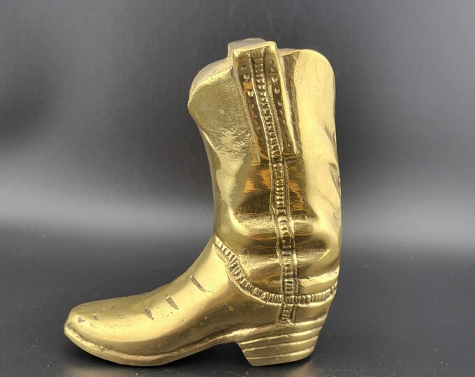 Vintage Brass Boot Vase, Cowboy Boot, Cowboy Vase, Vintage Brass Vase ...
