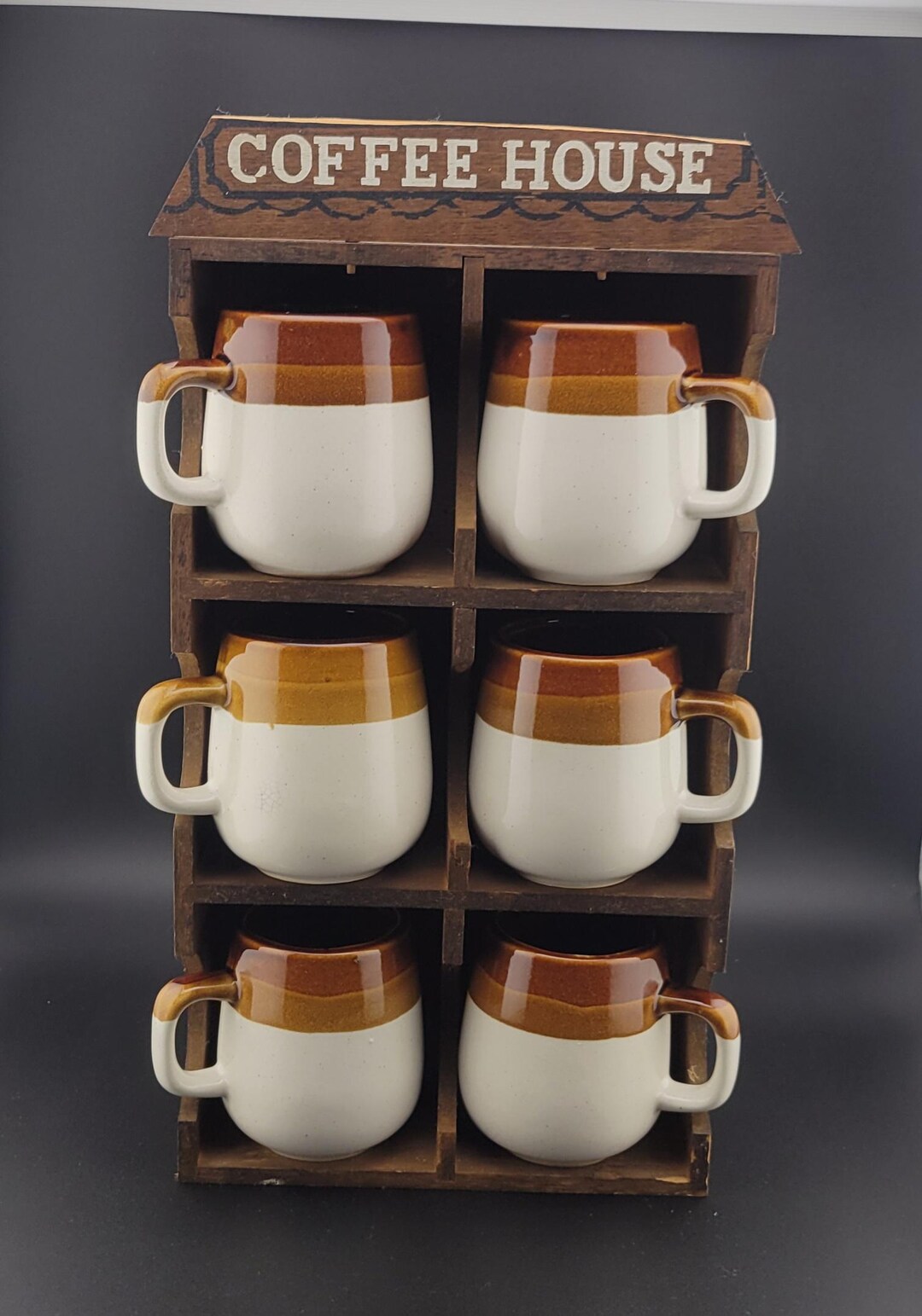 Vintage Retro Coffee Mug Set, Tricolor Coffee Set, Ceramic Coffee Cup ...