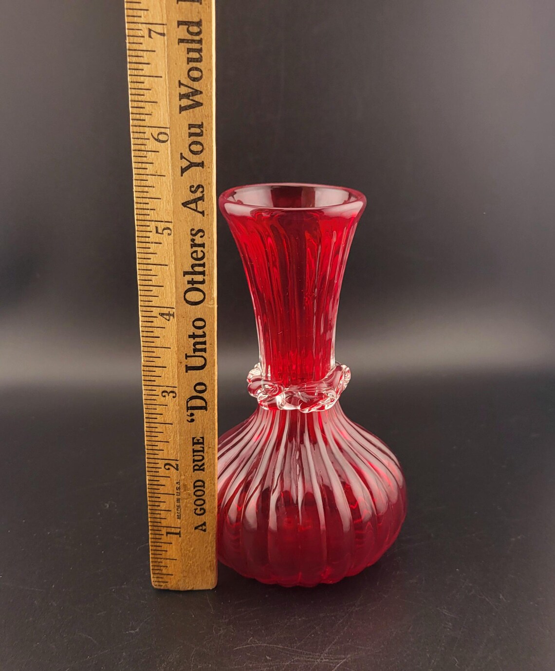 Pilgrim Red Glass Vase, Vintage Red Glass, Blown Glass Vase, Pilgrim ...
