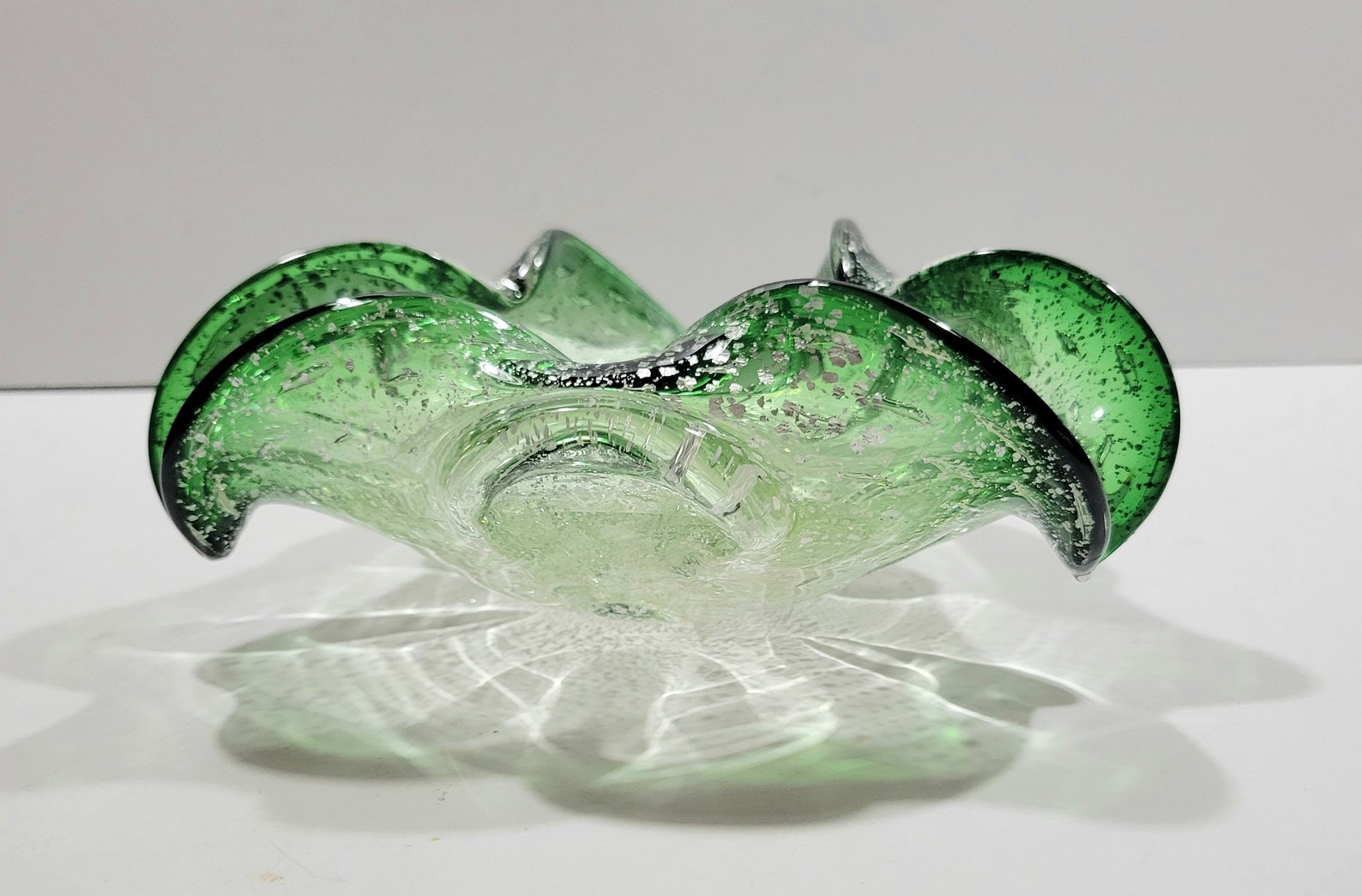 Emerald and Silver Murano Art Glass Murano Glass Bowl Art - Etsy