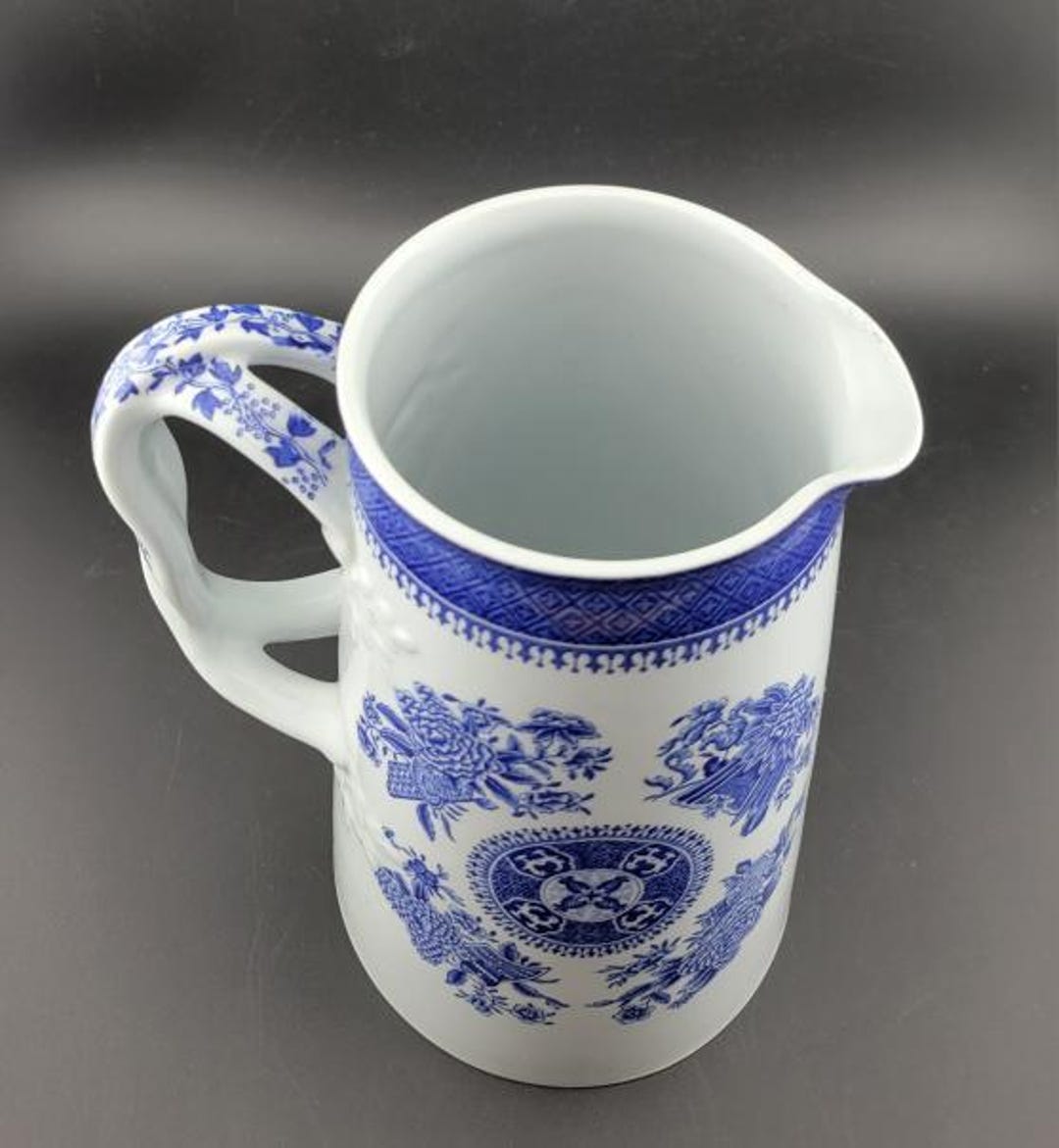 Spode Copeland Fitzhugh Blue Pitcher Milk Jug England Fine Stone ...