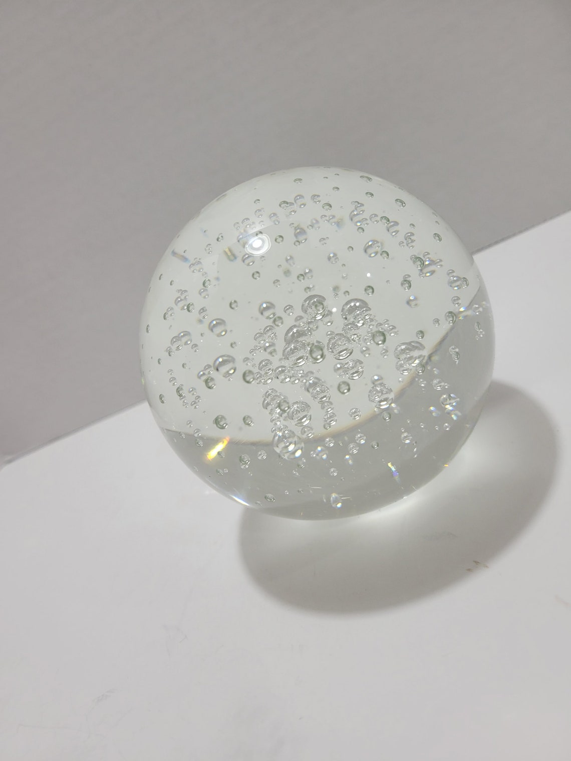 Round Glass Controlled Paper Weight Vintage Controlled Bubble - Etsy