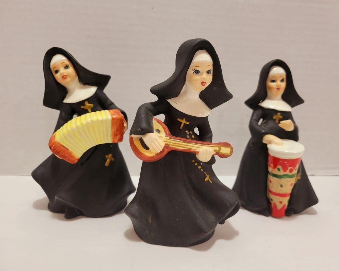Vintage Napcoware Nun Band Figurines, MCM, Vintage Napco Nun Figurines ...
