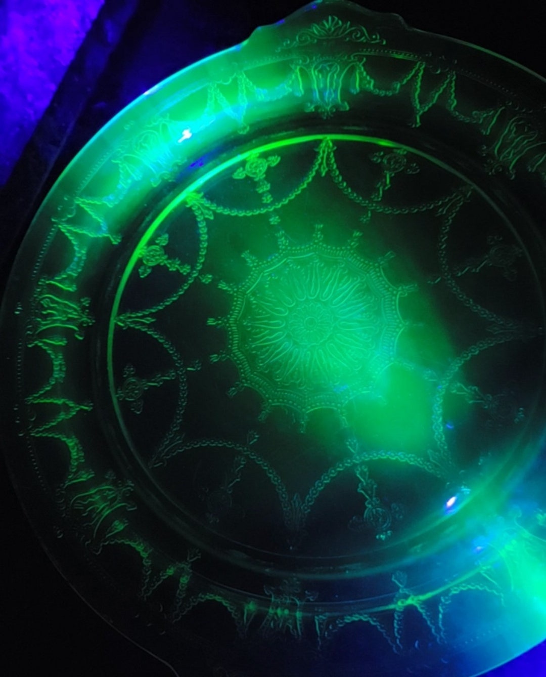 Vaseline Glass Cake Plate, Vintage Vaseline Glass, Anchor Hocking ...