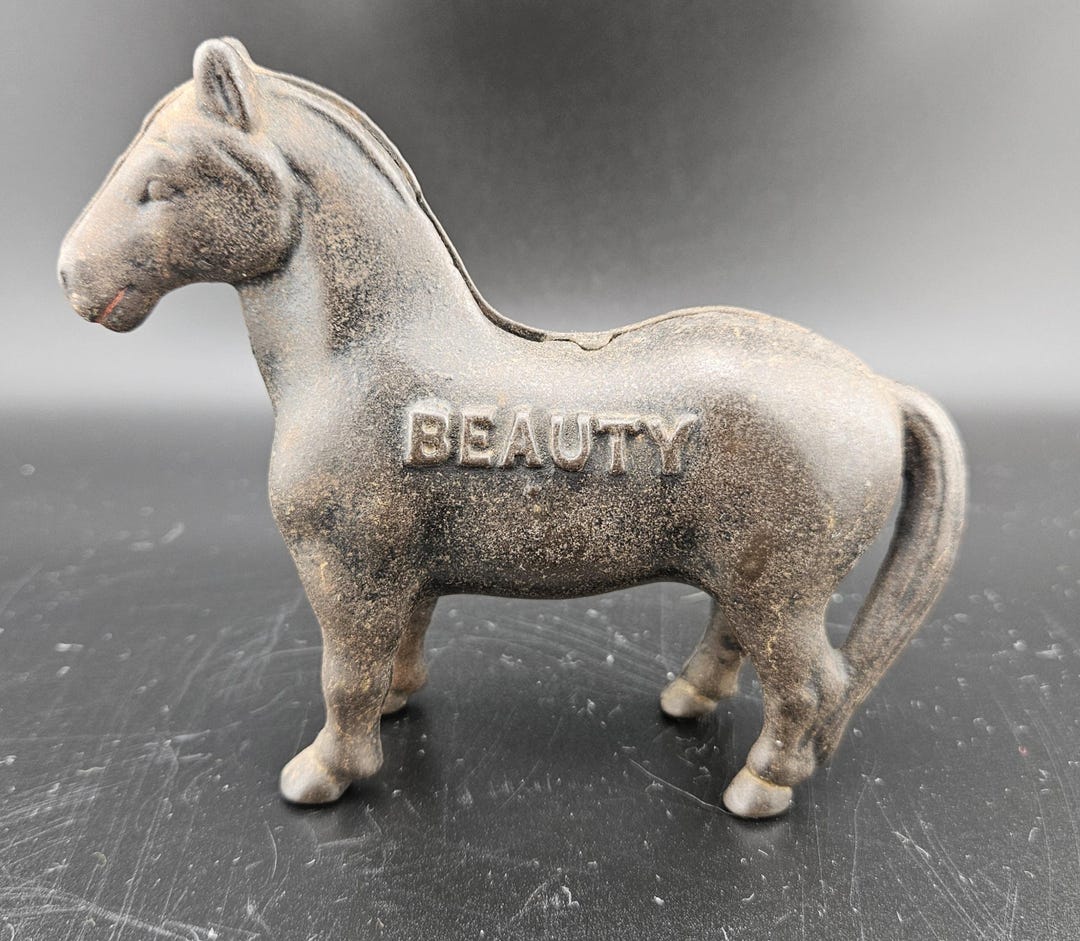Antique Cast Iron Coin Bank, Horse, Cast Iron Horse Bank, Cast Iron ...