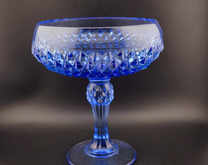 Vintage Blue Indiana Glass Compote, Vintage Compote, Vintage Footed ...