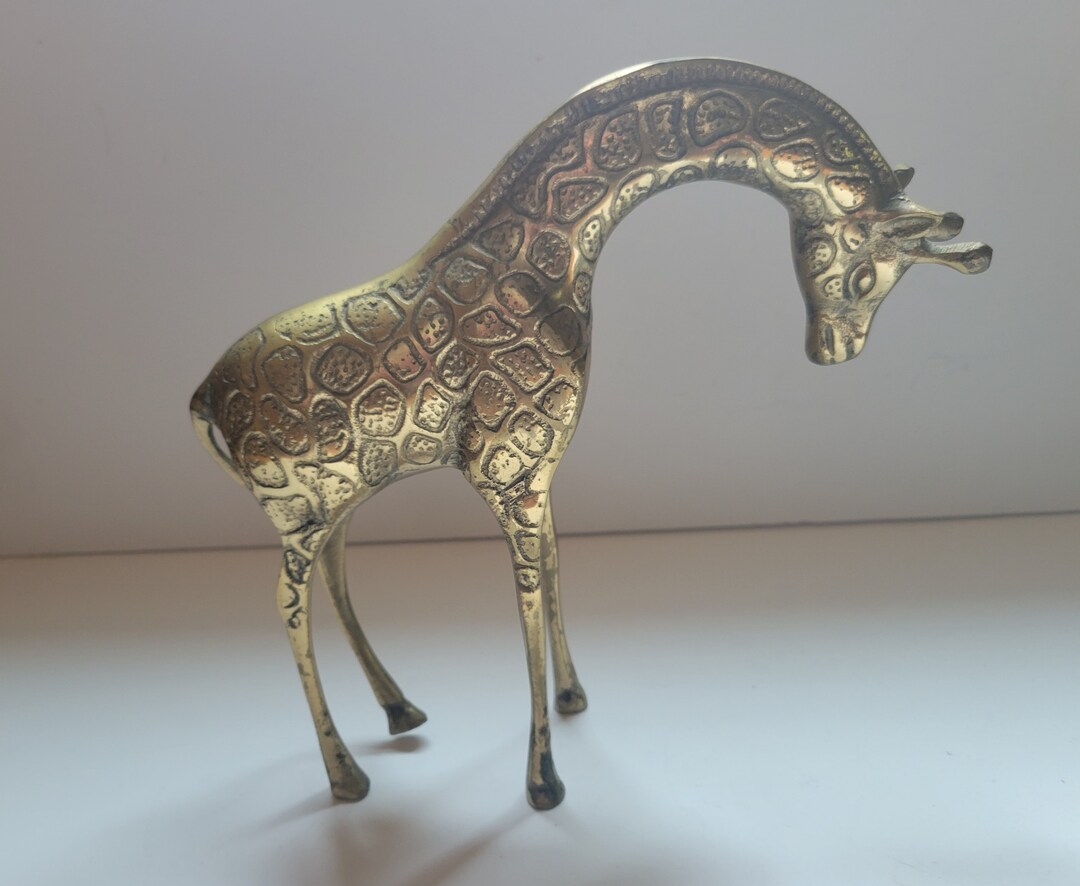 Brass Giraffe, Vintage Brass Giraffe, Brass Figurine, Giraffe, Vintage ...
