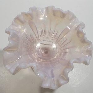 Vintage Fenton Pink Opalescent Compote, Vintage Opalescent Fenton Glass ...
