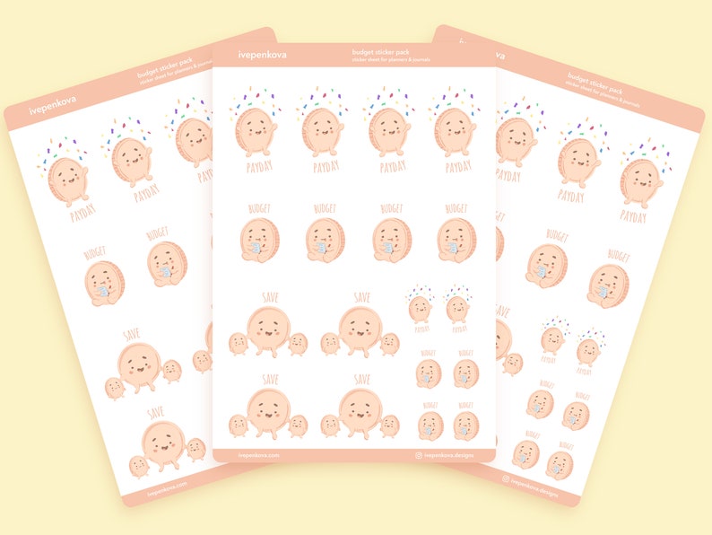 Budget Sticker Sheet Bullet Journal Stickers Planner Supplies Cute ...