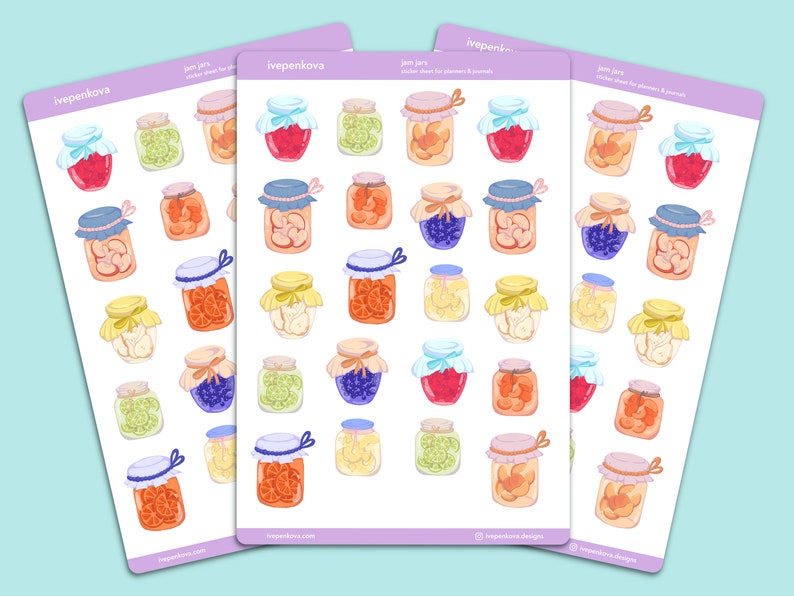 Jam Jar Sticker Sheet Bullet Journal Kit Planner Supplies Laptop ...