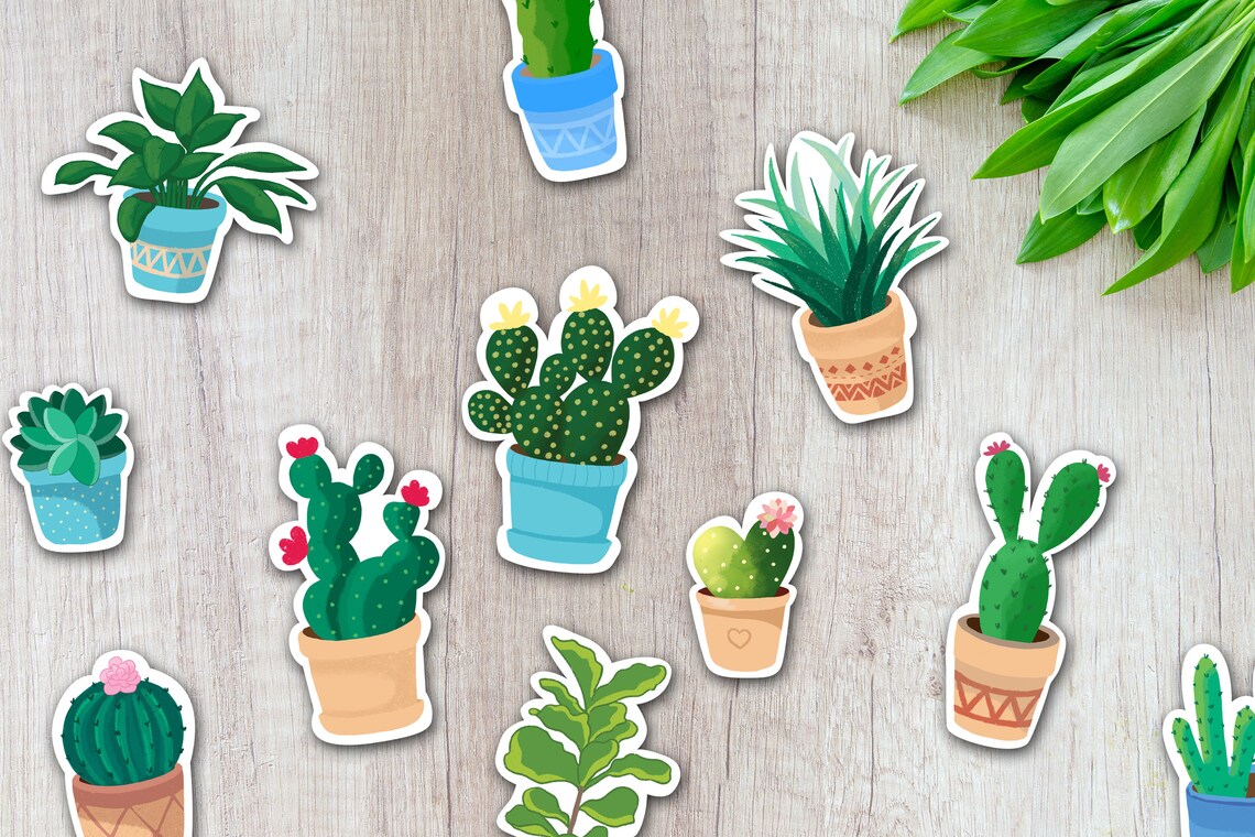 Cactus Sticker Pack Succulent Stickers Bullet Journal | Etsy