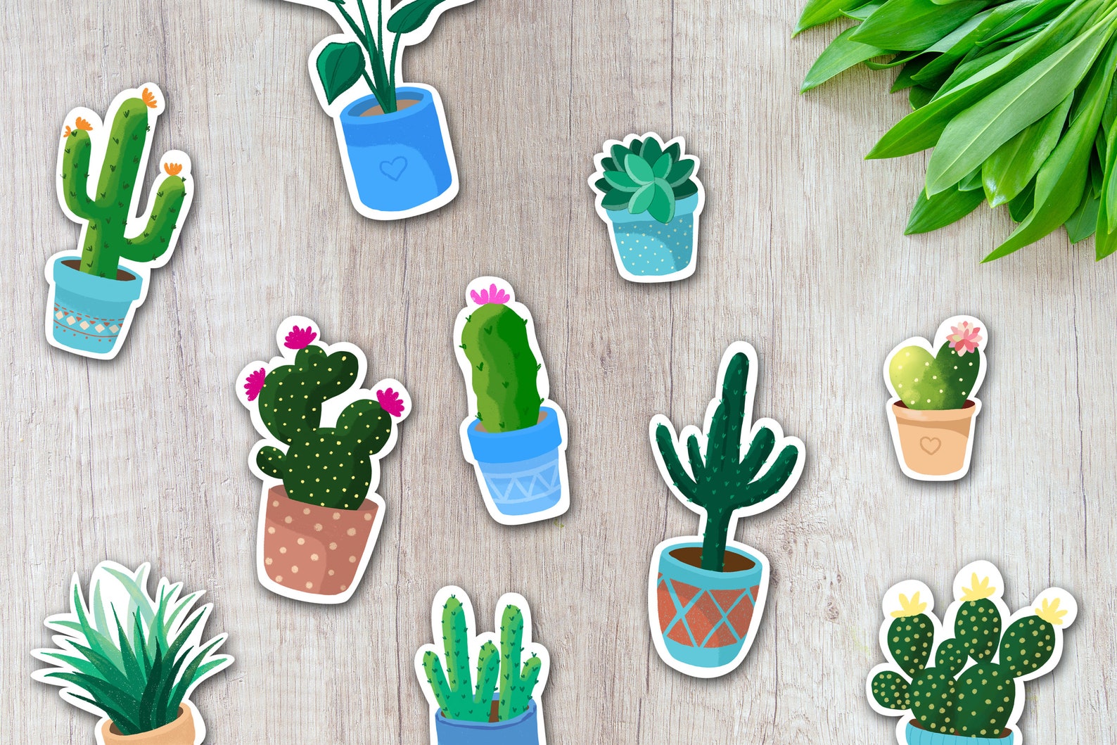 Cactus Sticker Pack Succulent Stickers Bullet Journal - Etsy