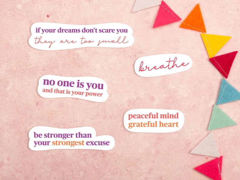 Motivational Quotes Sticker Pack Bullet Journal Kit - Etsy