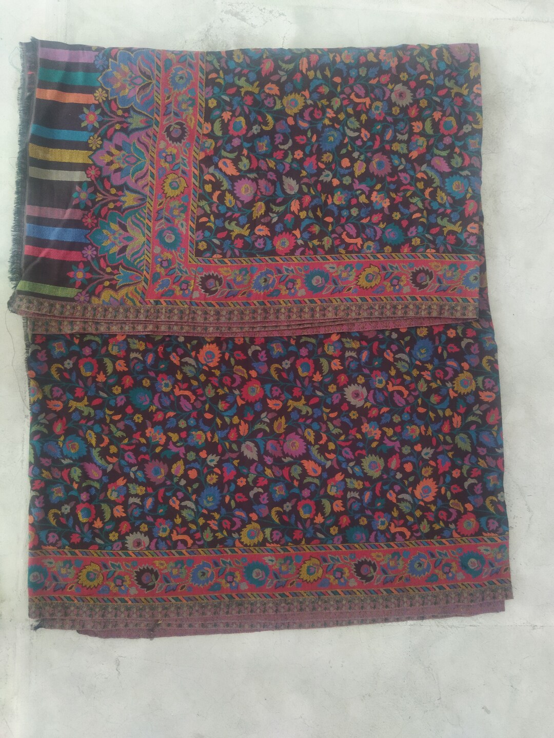 Kashmiri Kaani Shawl, Floral Kaani Weave Shawl, Woollen Kaani Jamawar ...