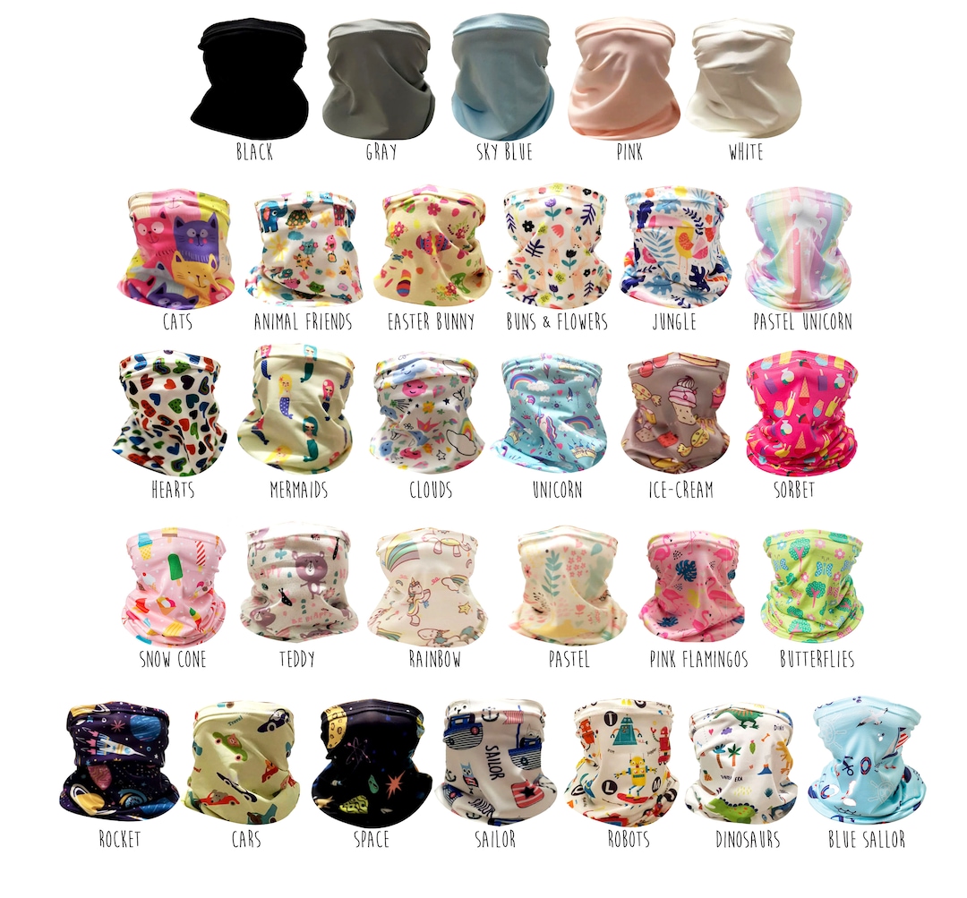 Child Face Cover | Kids Summer Cooling UV Neck Gaiter | Bandana Face ...