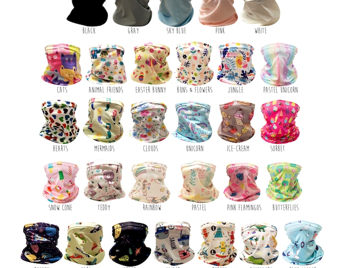 Kids Neck Gaiter - Face Mask - Mermaid Kids Bandana - Blue Bandana ...