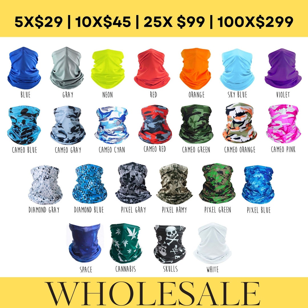 Bulk Unisex Face Mask Bandana Cooling Breathable Scarf Neck Gaiter ...
