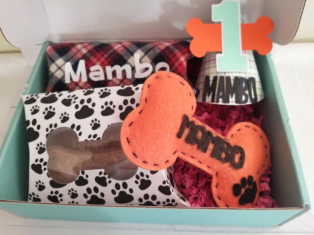 New Puppy Gift Box Personalized | Custom Dog Birthday Basket - Etsy