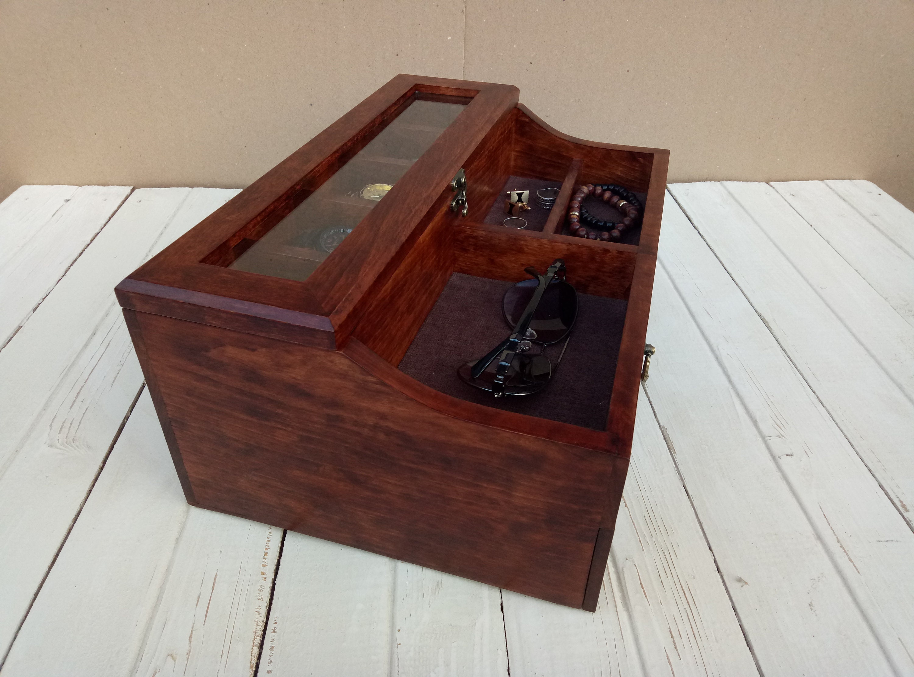 Men's Valet, Watch Case, Valet Box, Watch Box for Men, Boyfriend Gift ...