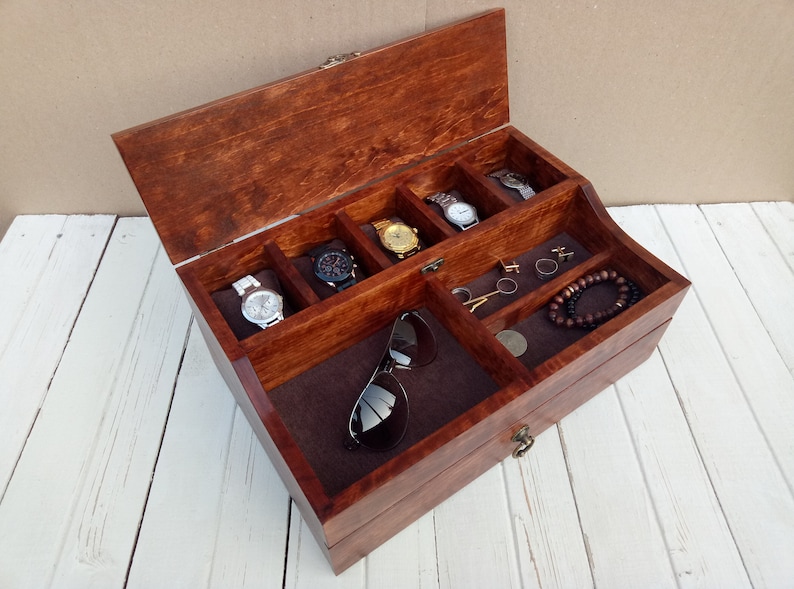 Men's Valet, Watch Case, Valet Box, Watch Box for Men, Boyfriend Gift ...